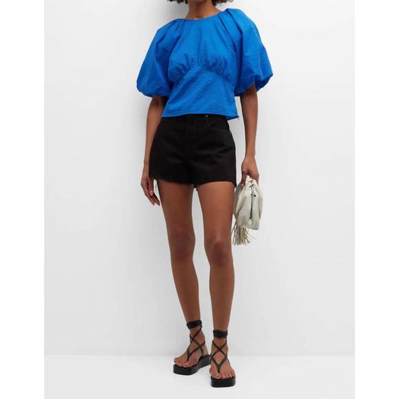 Frame Denim | Tops | New Frame Gatheredseam Top In Cornflower Blue ...